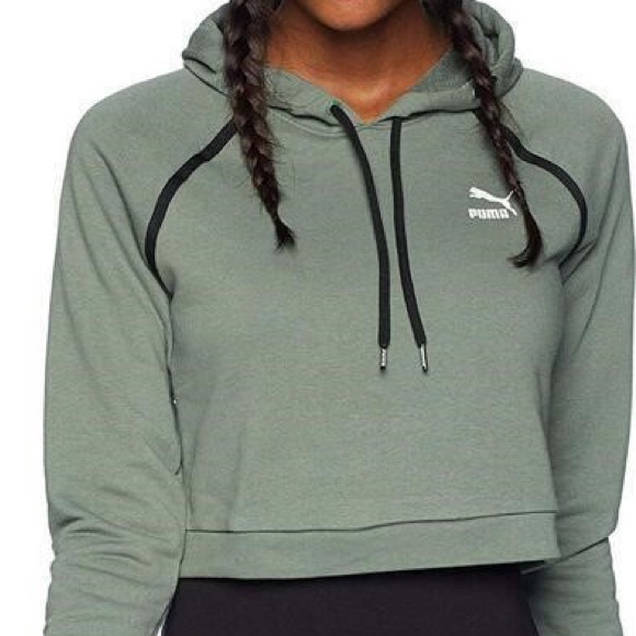 Puma | Tops | Puma Hoodie Sweatshirt Green Laurel Wreath Reflect Hoodie ...